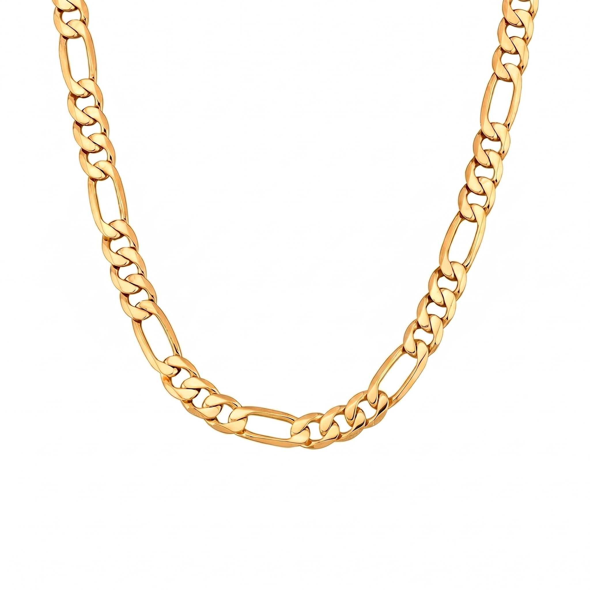 18K gold-plated Faureo style Cuban necklace: 6mm wide 304 stainless ...