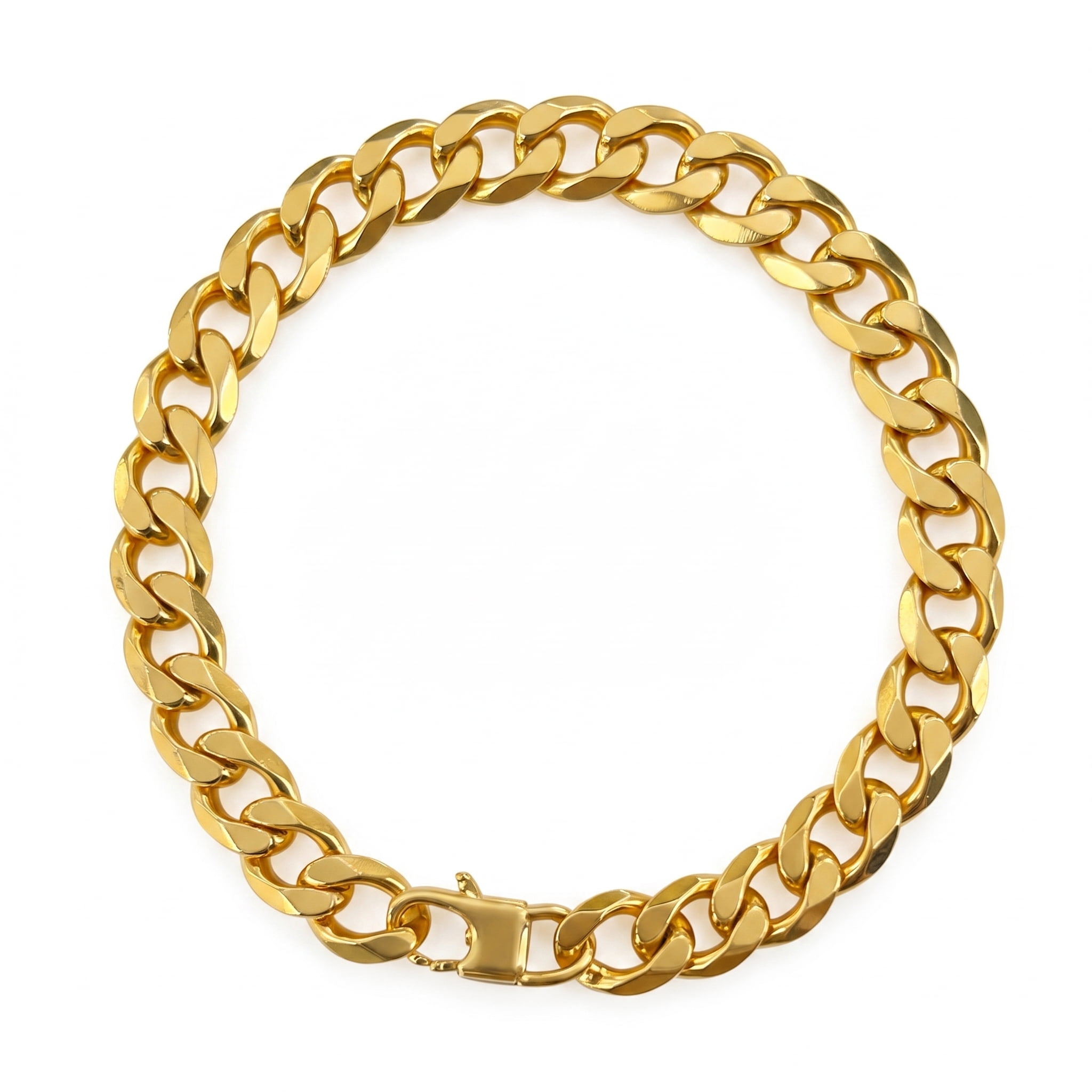18K gold-plated stainless steel Cuban bracelet — unisex. Perfect gift ...