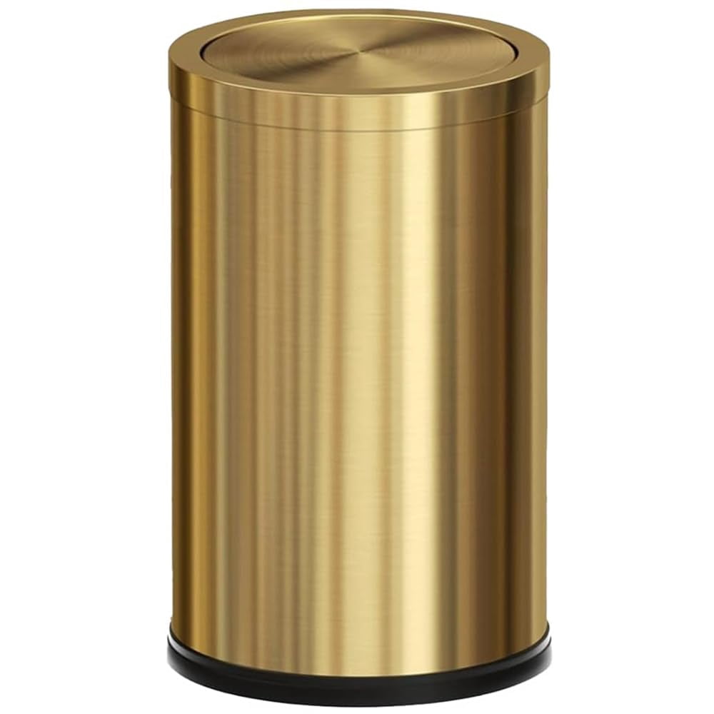 18L/4.7GAL Gold Bathroom Trash Can with Lid,Brass Garbage Can with ...