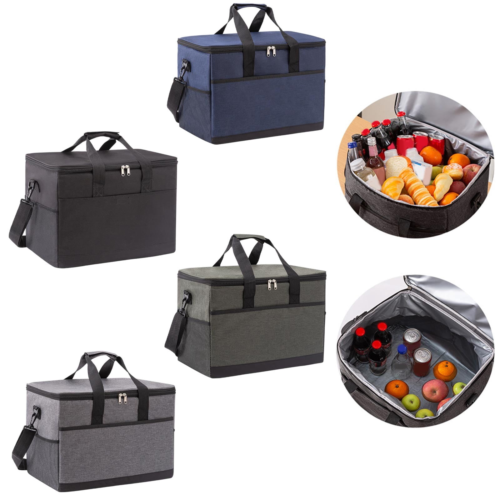 18L Large Capacity Waterproof Fabric Insulated Cooler Bag, Thermal Heat ...