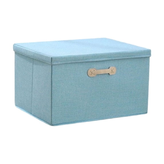 18L Linen Fabric Storage Box Organizer Bin - Foldable, Stackable ...