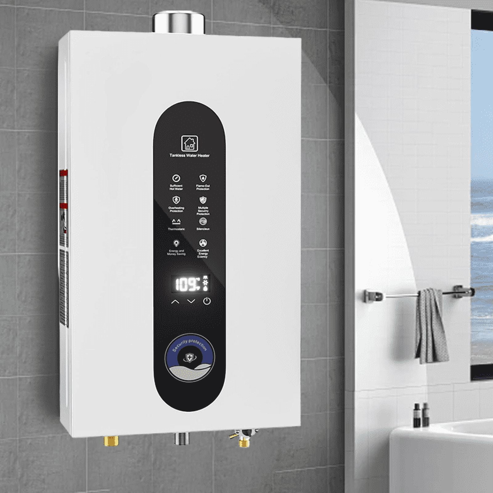 18L Propane Gas tankless water heater, 4.76 gpm, 122837 BTU, digital ...