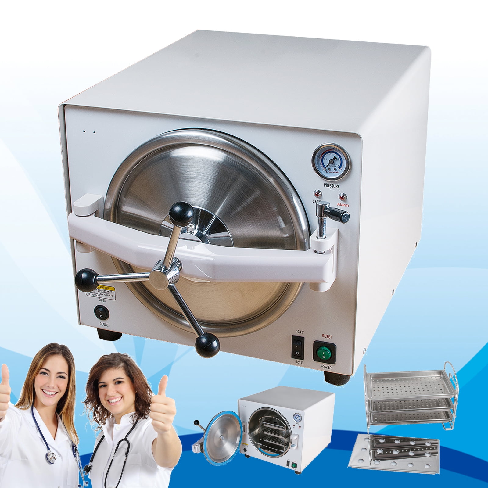 18L Steam Autoclave Sterilizer,900W 304#Stainless Steel Automatic Lab ...