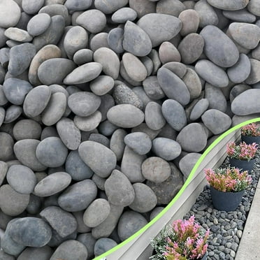 50 Lb. Premium Black Grey Mexican Beach Pebbles 3-5 inches, Decor ...