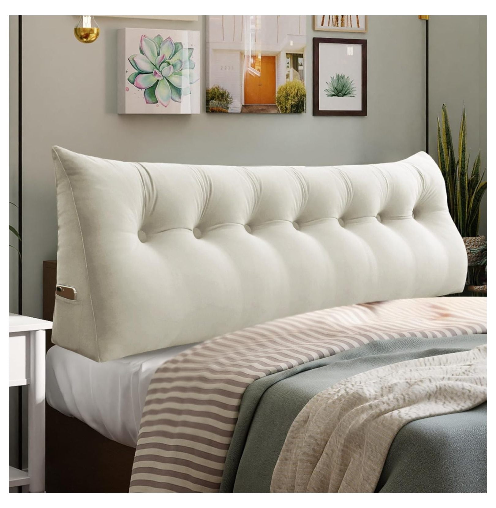 18LB Thickened King Headboard Pillow for Sitting Up in Bed, Back ...