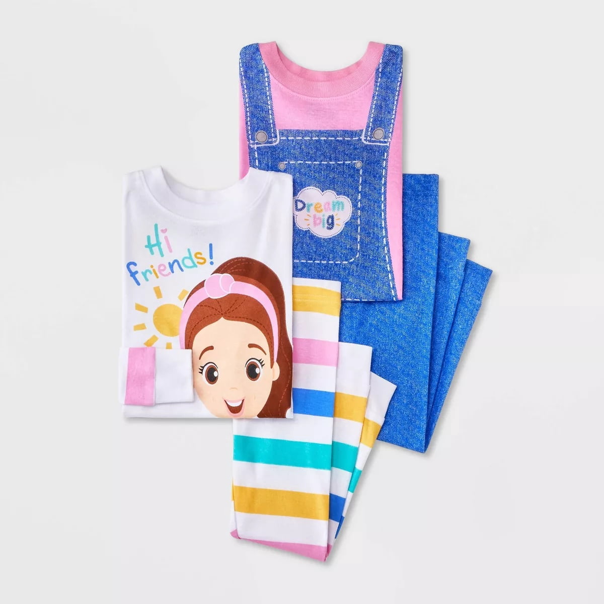 18M - Toddler Girls' 4pc Snug Fit Ms. Rachel Cotton Pajama Set - Blue ...