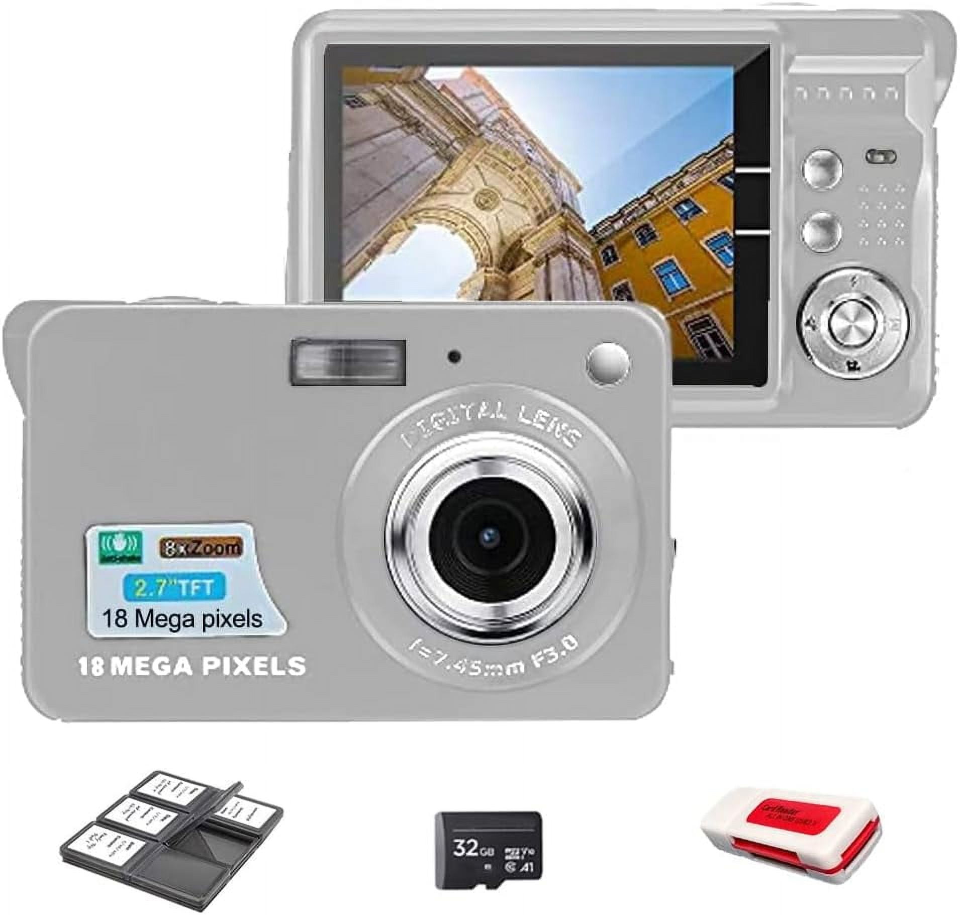18MP Megapixel Digital Camera Kit with 2.7" LCD Screen, Rechargeable ...