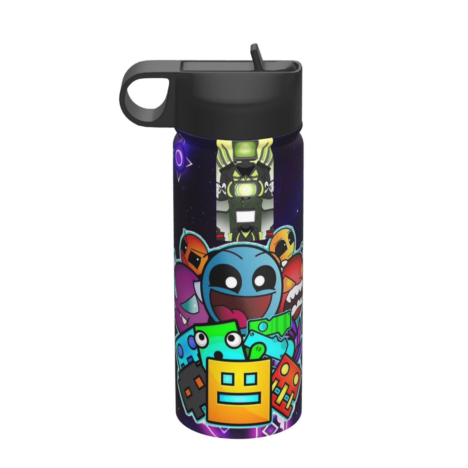 18OZ Sports Insulated Kettle Drinking Cup Geometry Dash Water Bottle ...