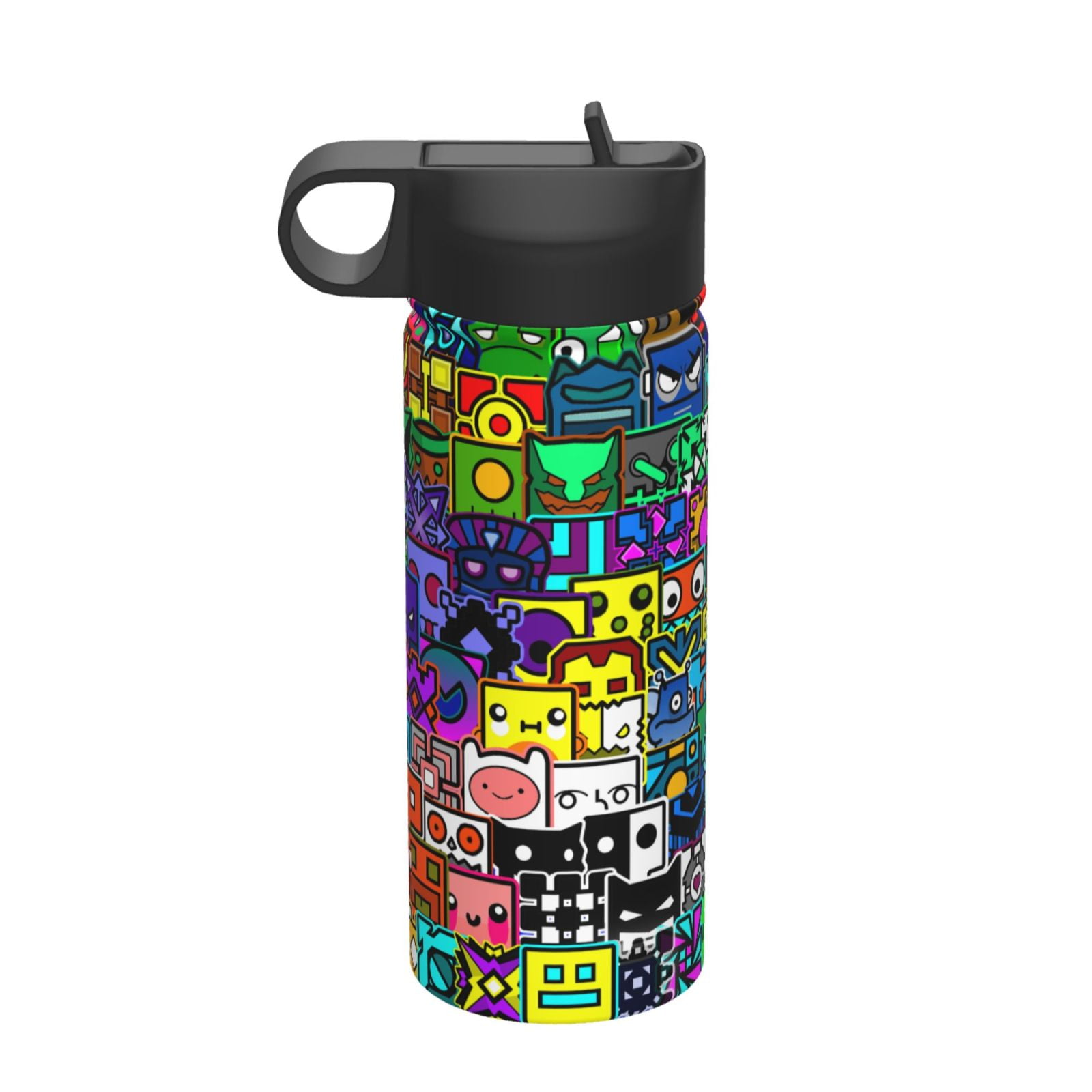 18OZ Sports Insulated Kettle Drinking Cup Geometry Dash Water Bottle ...