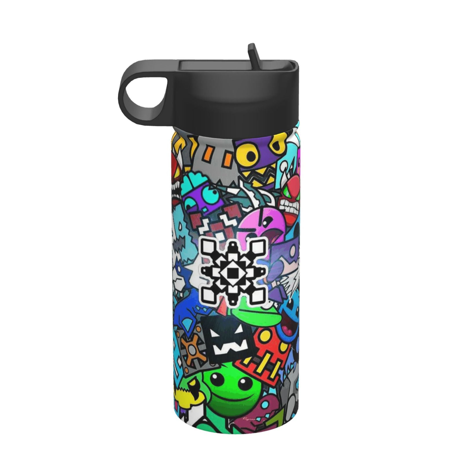 18OZ Sports Insulated Kettle Drinking Cup Geometry Dash Water Bottle ...