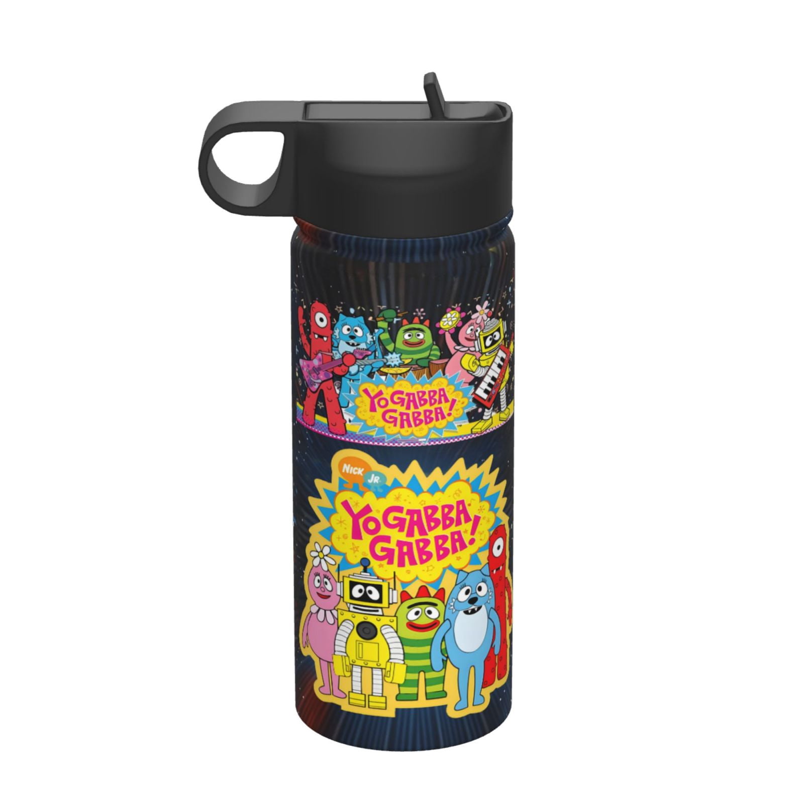 18OZ insulated space flask with straw Yo Gabba Gabbaland，Sports ...