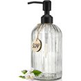 18Oz Simple Glass Soap Dispenser with Black Rust Proof Pump,Refillable ...