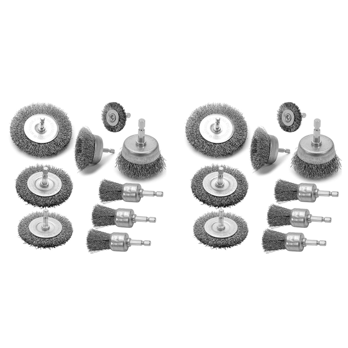 18PC Coarse Crimped Wire Wheel Cup Pen Brush Set for Drill,Carbon Steel ...