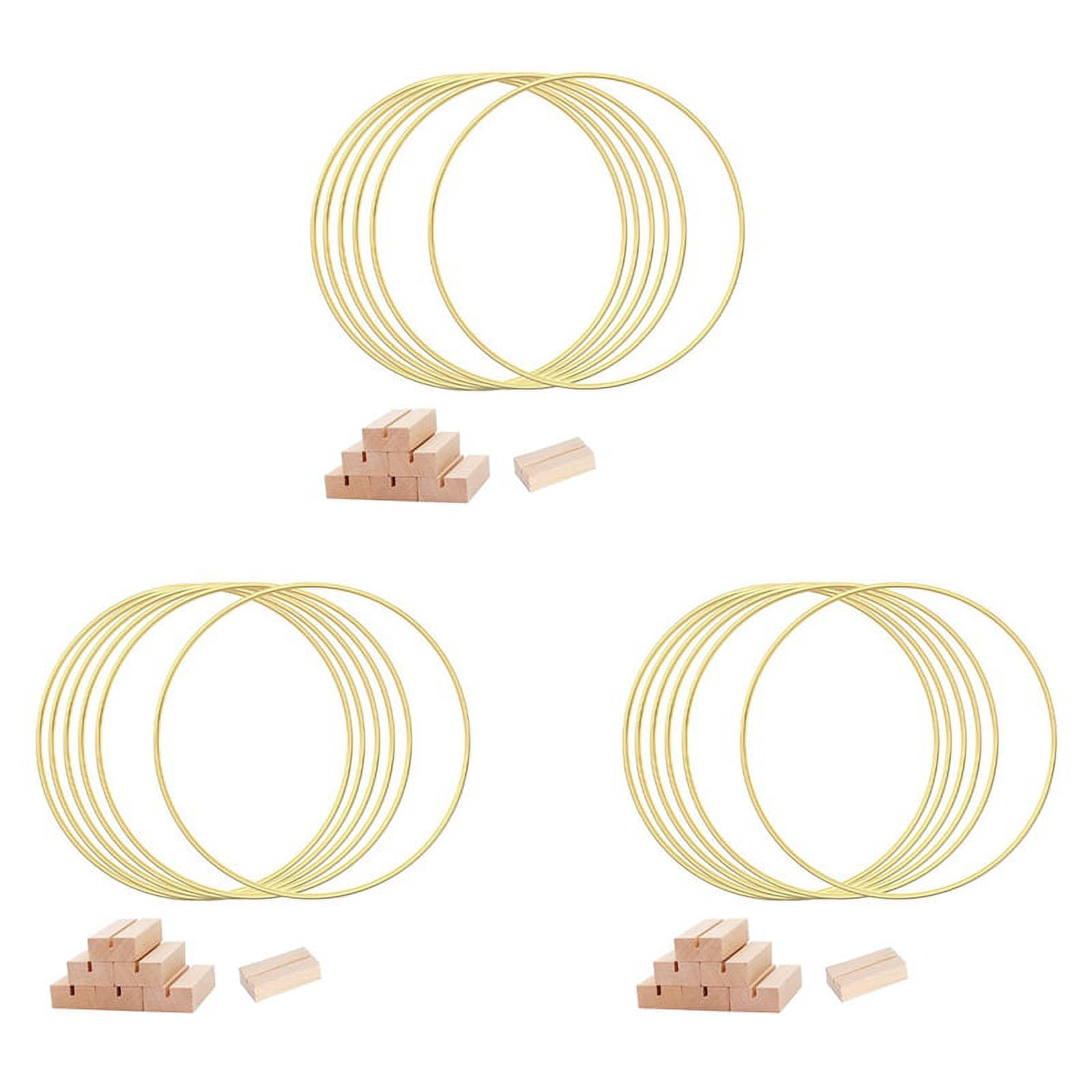 18PCS 12 Inch Metal Floral Hoop Centerpiece for Table, Gold Wreath Ring ...