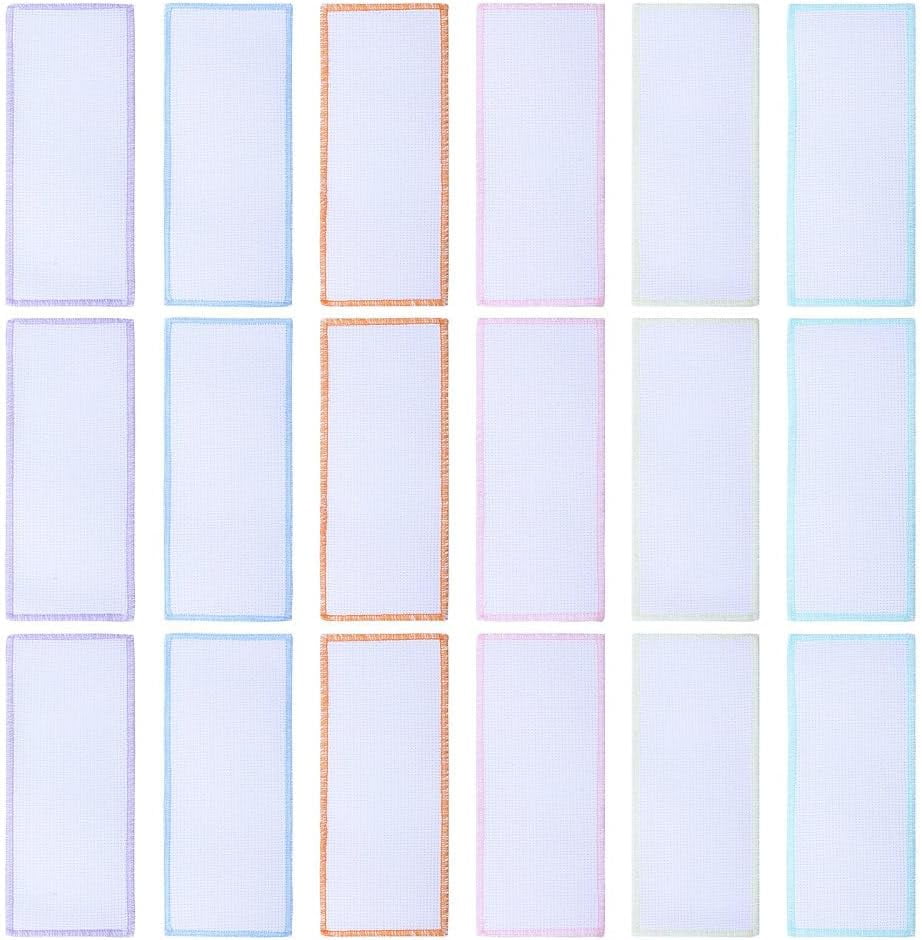 18PCS 6 Colors Blank Cross Stitch Bookmark Colored Lace Embroidery Edge ...