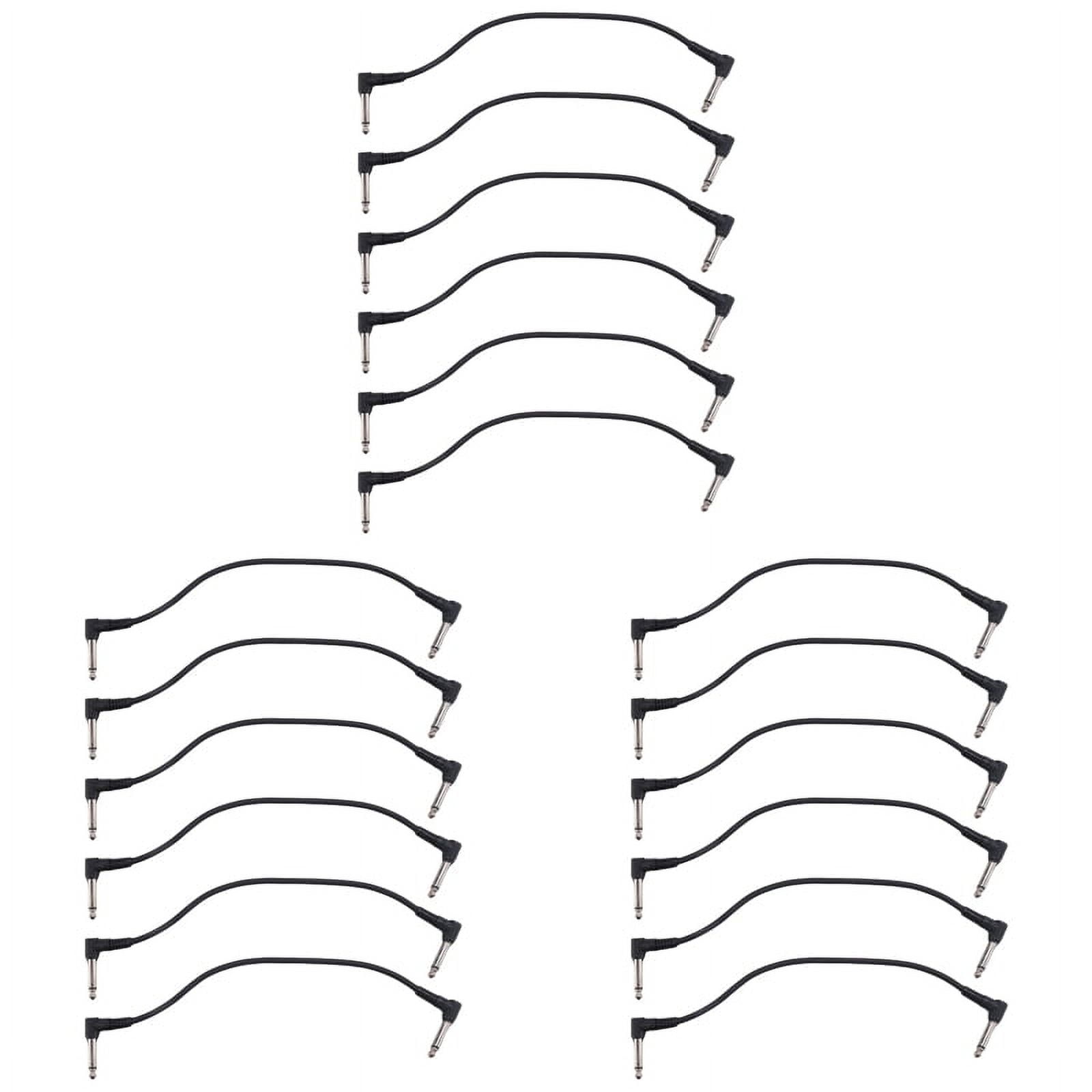 18pcs 6 Inch Guitar Patch Cables Black Guitar Pedal Cable Effect Cable Cord 1 4 Inch Right