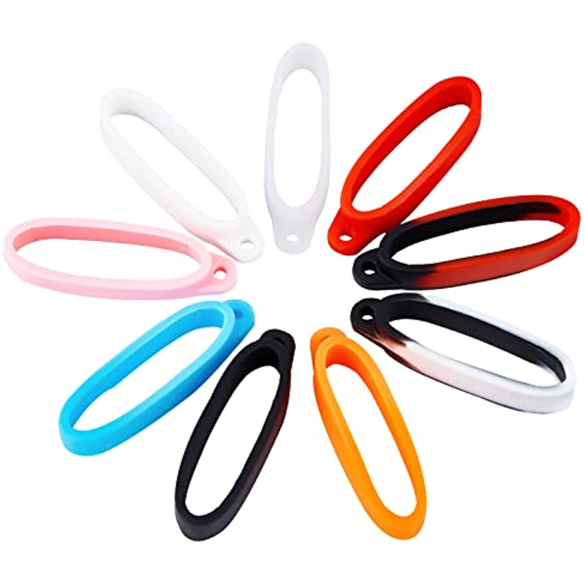 18PCS 9 Colors Anti-Lost Silicone Rubber Rings Holder Multipurpose ...