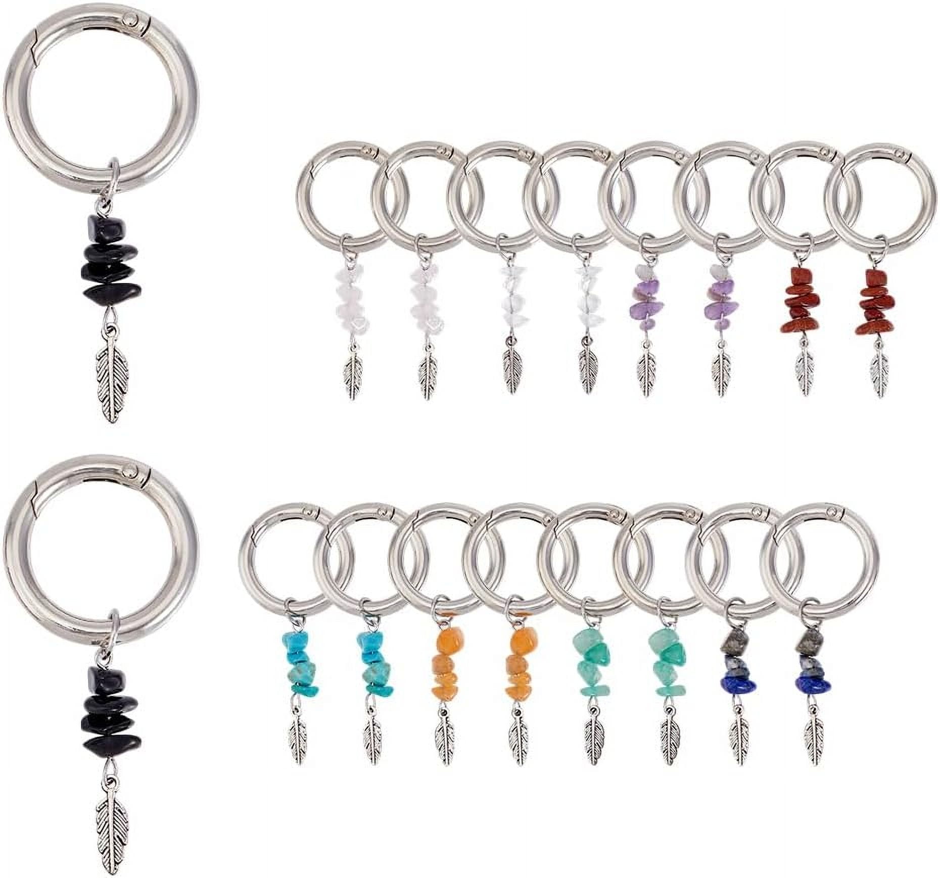 18PCS 9 Colors Shoe Charms Natural Gemstone Shoes Charms Alloy Shoe ...
