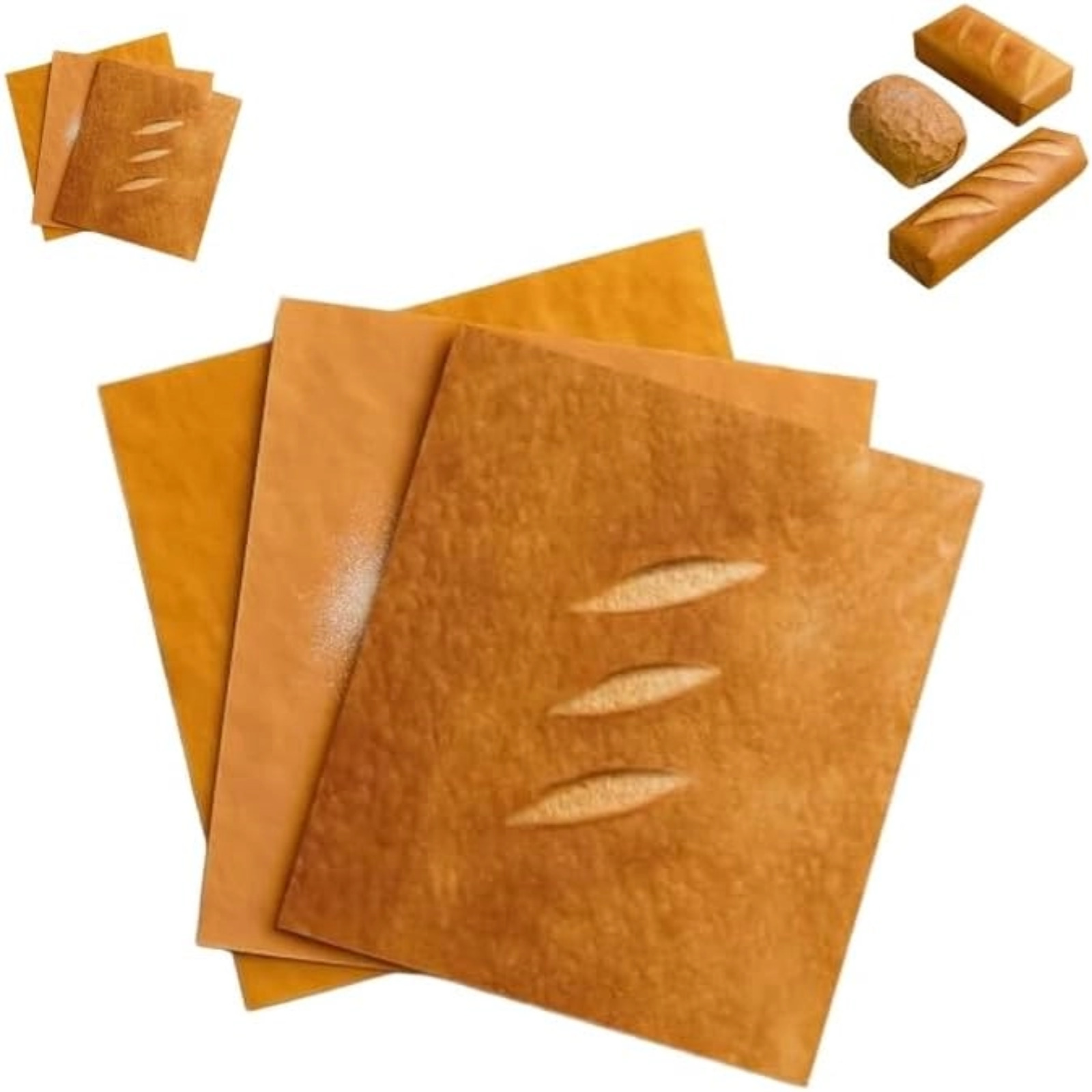 18PCS Bread-Themed Gift Wrap Paper - Rustic Baguette Toast Bread Design ...