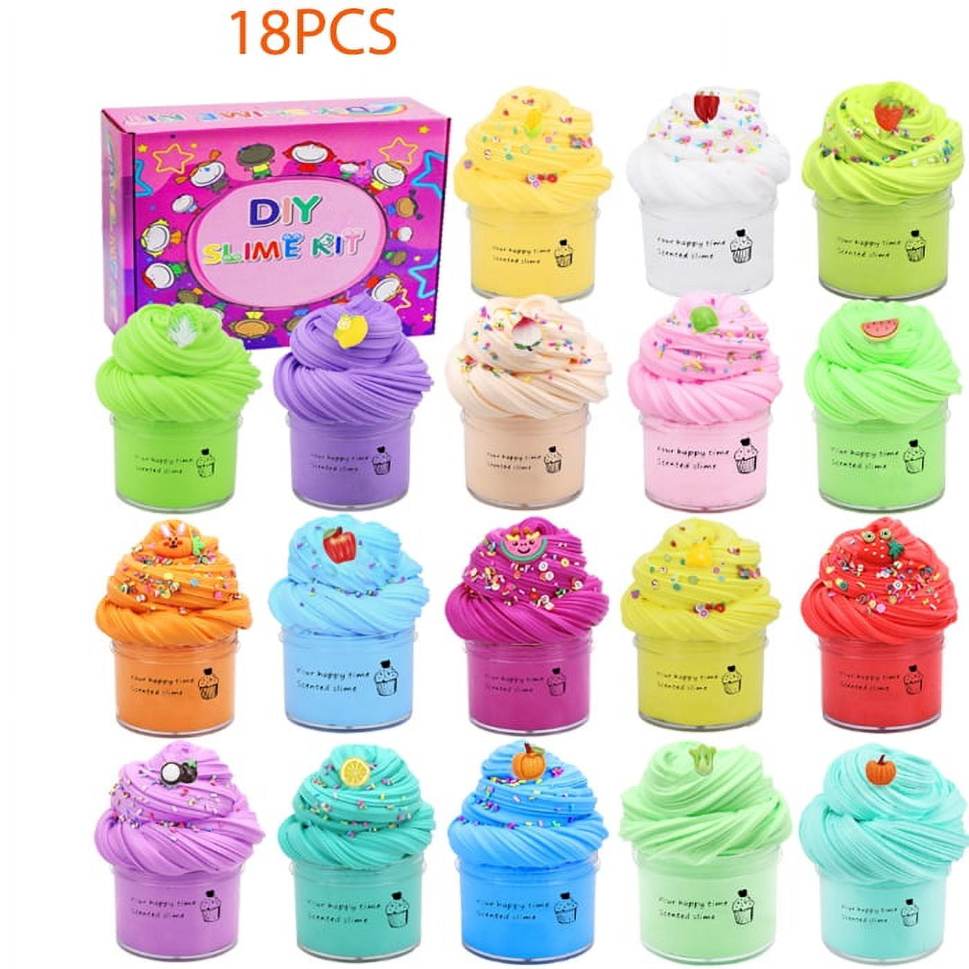 18PCS Butter Slime Kit, Mini Scented Slime for Kids Party Favor ...