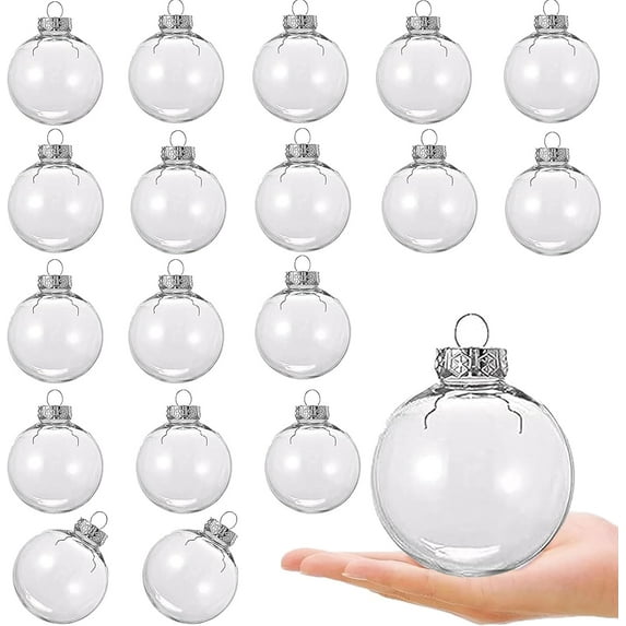 18PCS Clear Plastic Refillable Decorative Balls, 2.36 Inch Christmas ...