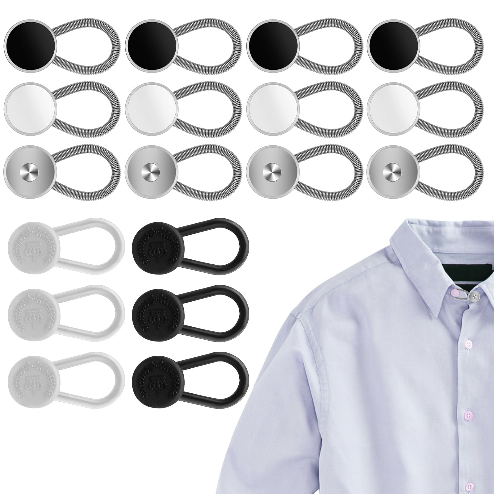 18PCS Collar Extenders Shirt Collar Extenders Pants Button Extender ...