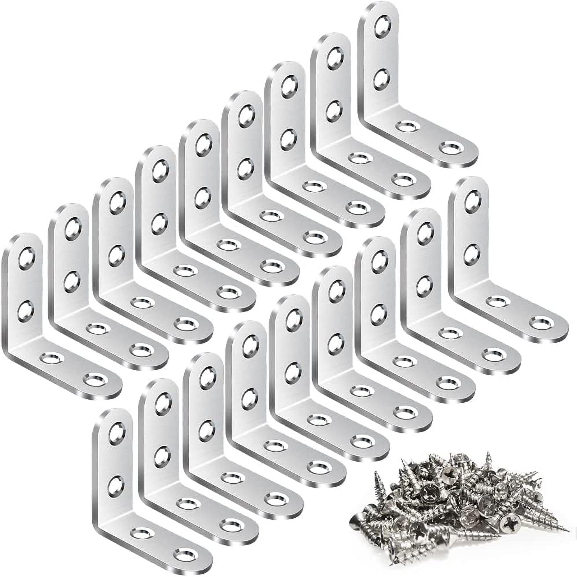 18PCS L Bracket, Stainless Steel Corner Brace for Wood, Metal Right ...