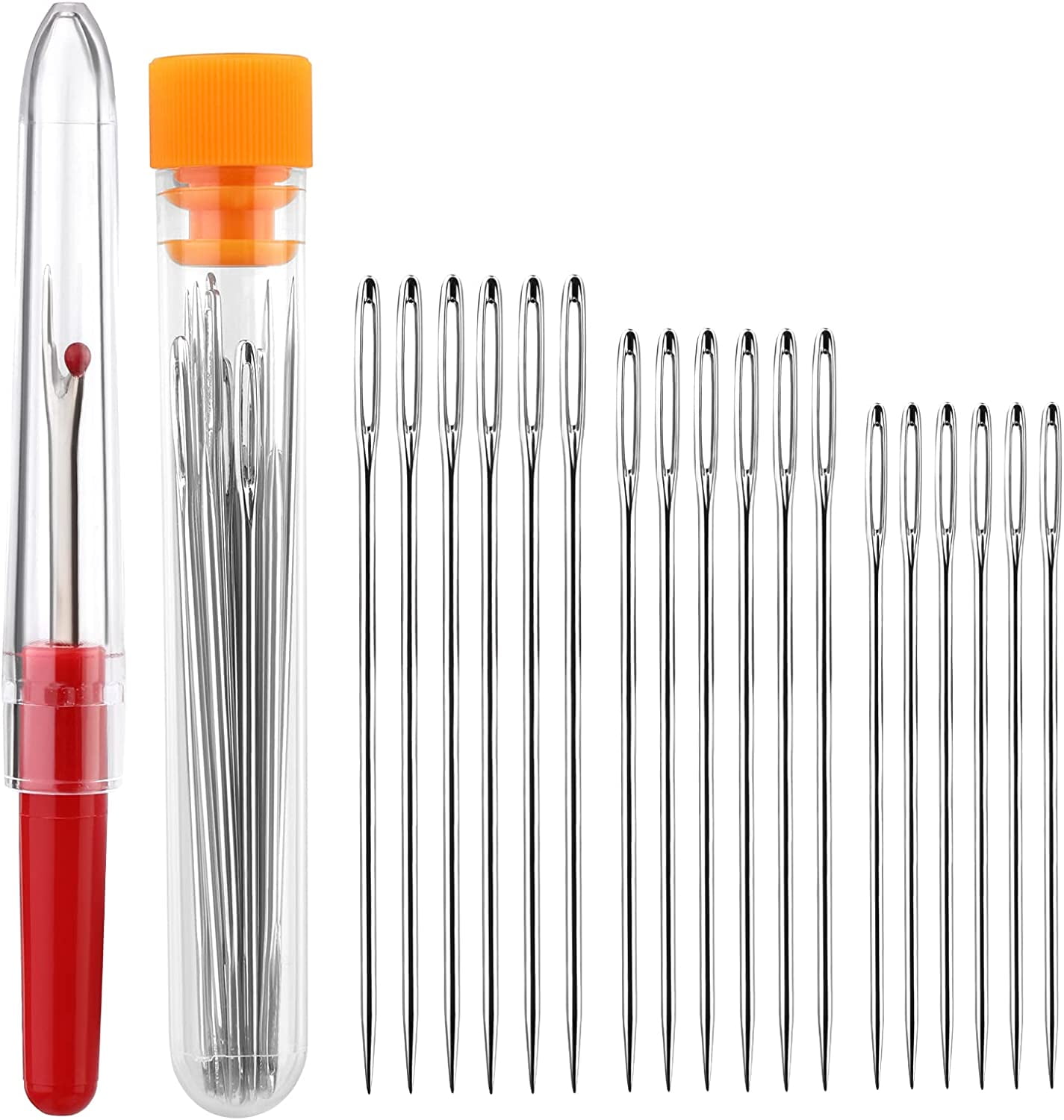 -18PCS Large Eye Needle for Sewing, 3 Size Sewing Needles, Sewing Sharp ...