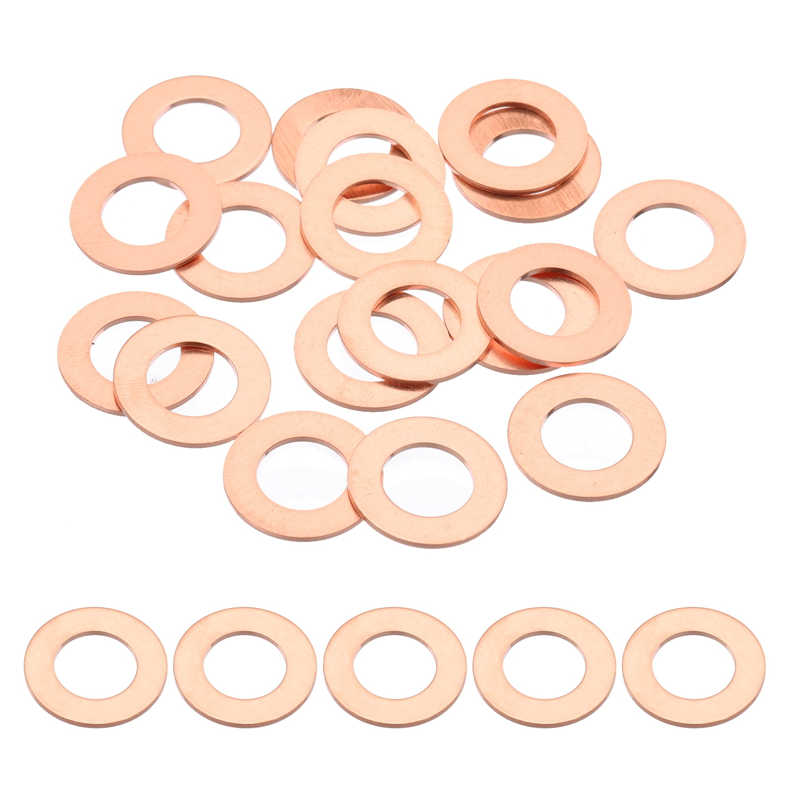 18PCS M10 Copper Washers, M10x18x1mm Copper Crush Washer Metric Flat ...