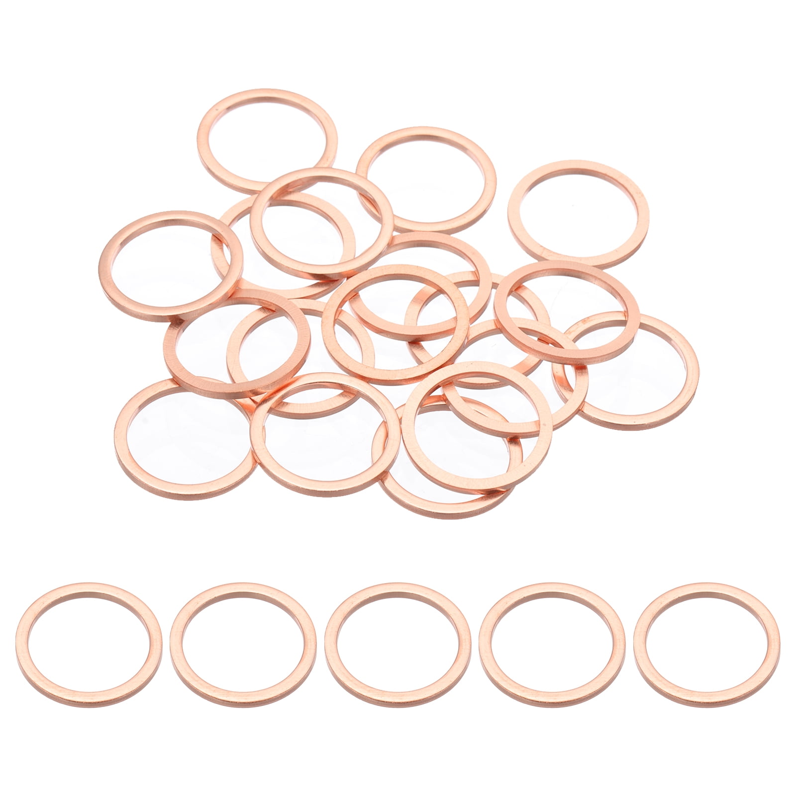 18PCS M16 Copper Washers, M16x20x1.5mm Copper Crush Washer Metric Flat ...