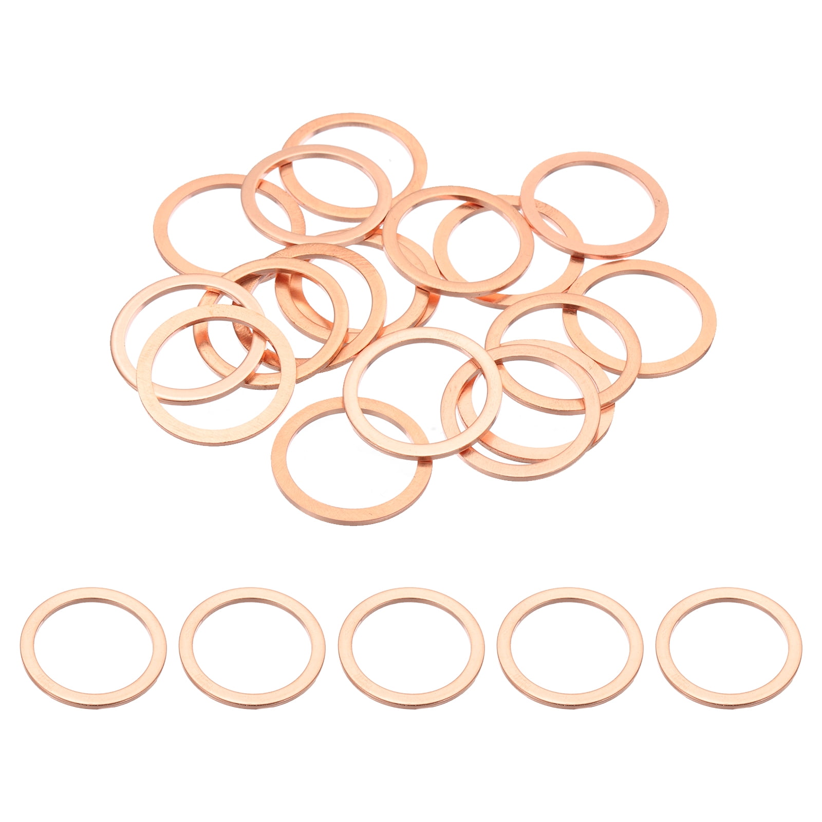 18PCS M22 Copper Washers, M22x28x1.5mm Copper Crush Washer Metric Flat ...