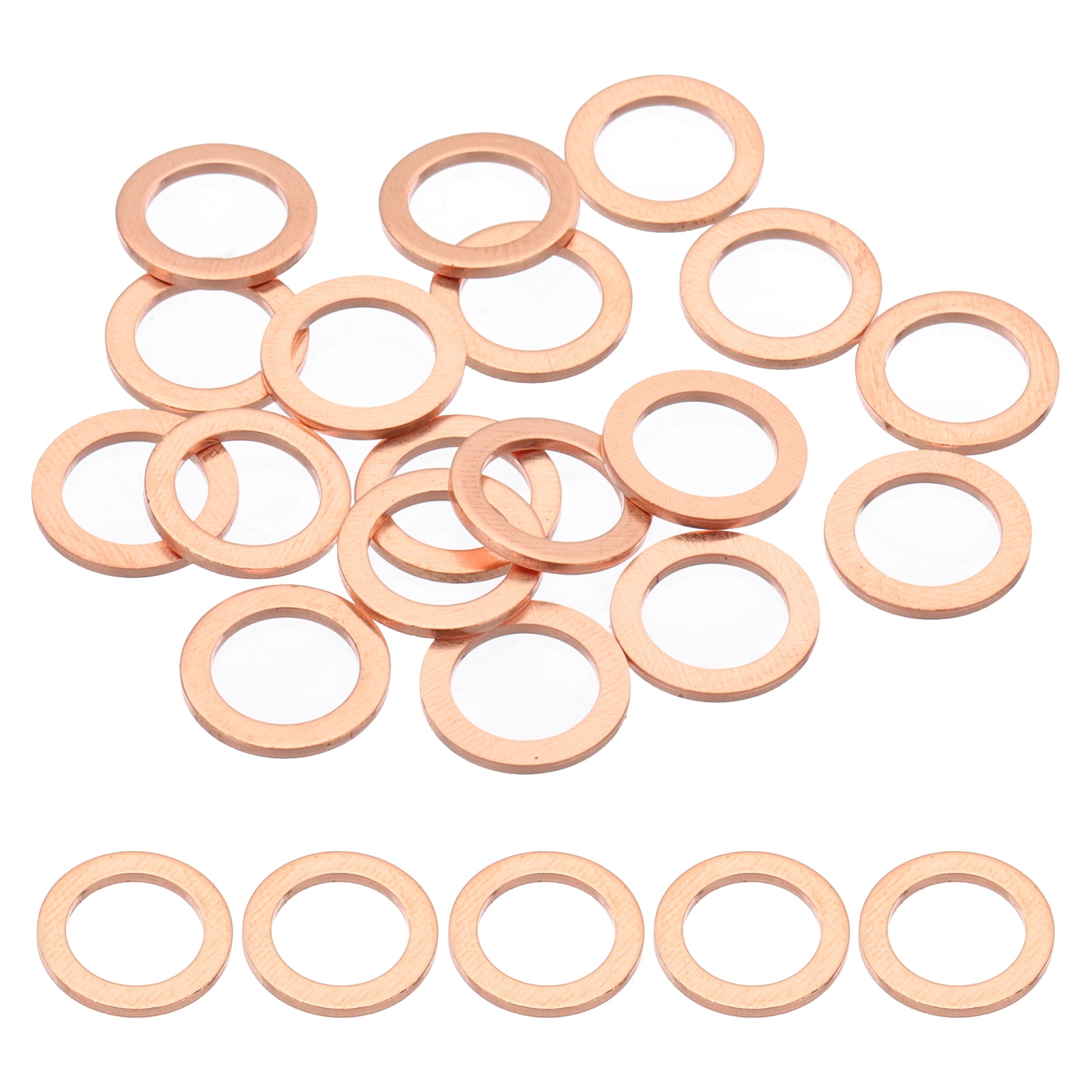 18PCS M8 Copper Washers, M8x12x1mm Copper Crush Washer Metric Flat ...