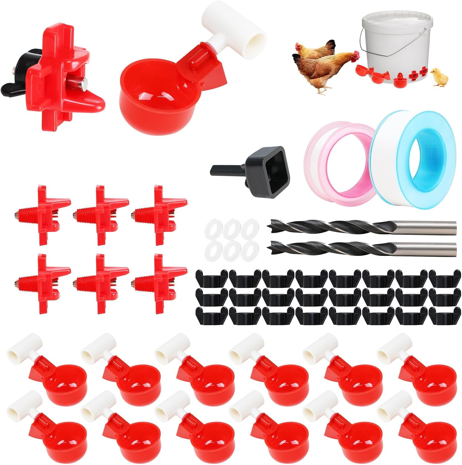 18PCS Poultry Watering Cups,Automatic Chicken Water Cups,Chickens ...