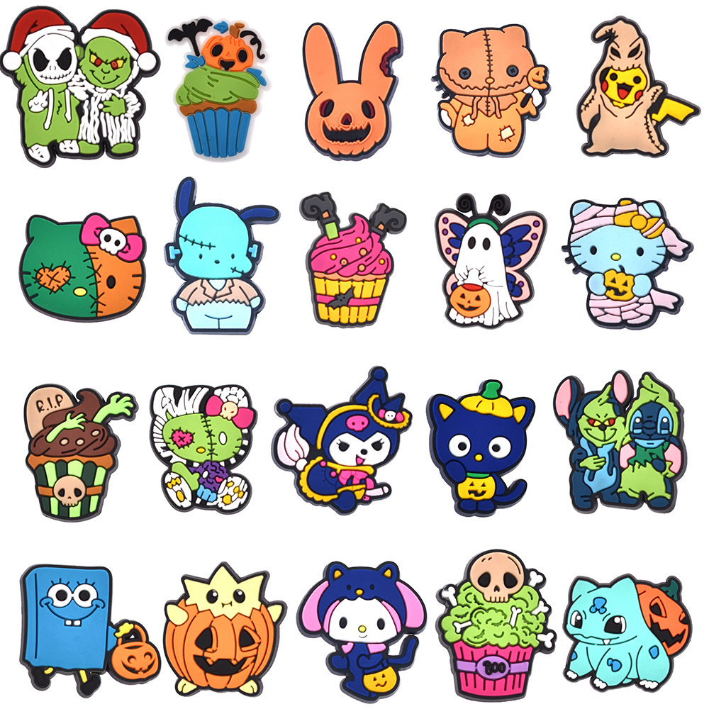 18PCS/SETS Hello Kitty Sanrio Series Shoes Charm Garden Shoe Accessory Buckle Suitable For Clogs ...