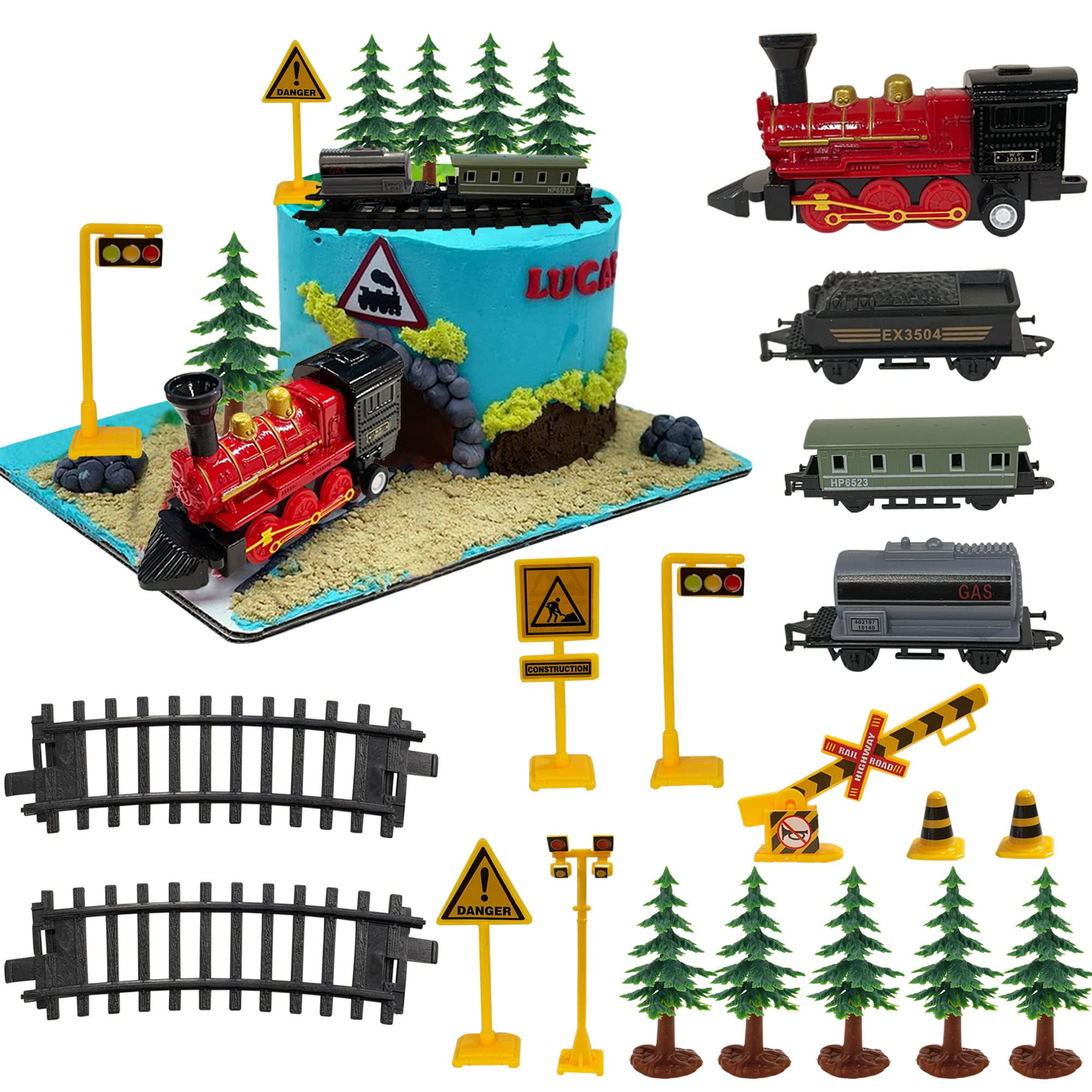 18PCS Train Cake Decorations IEF31 and Toppers for Birthday Party ...