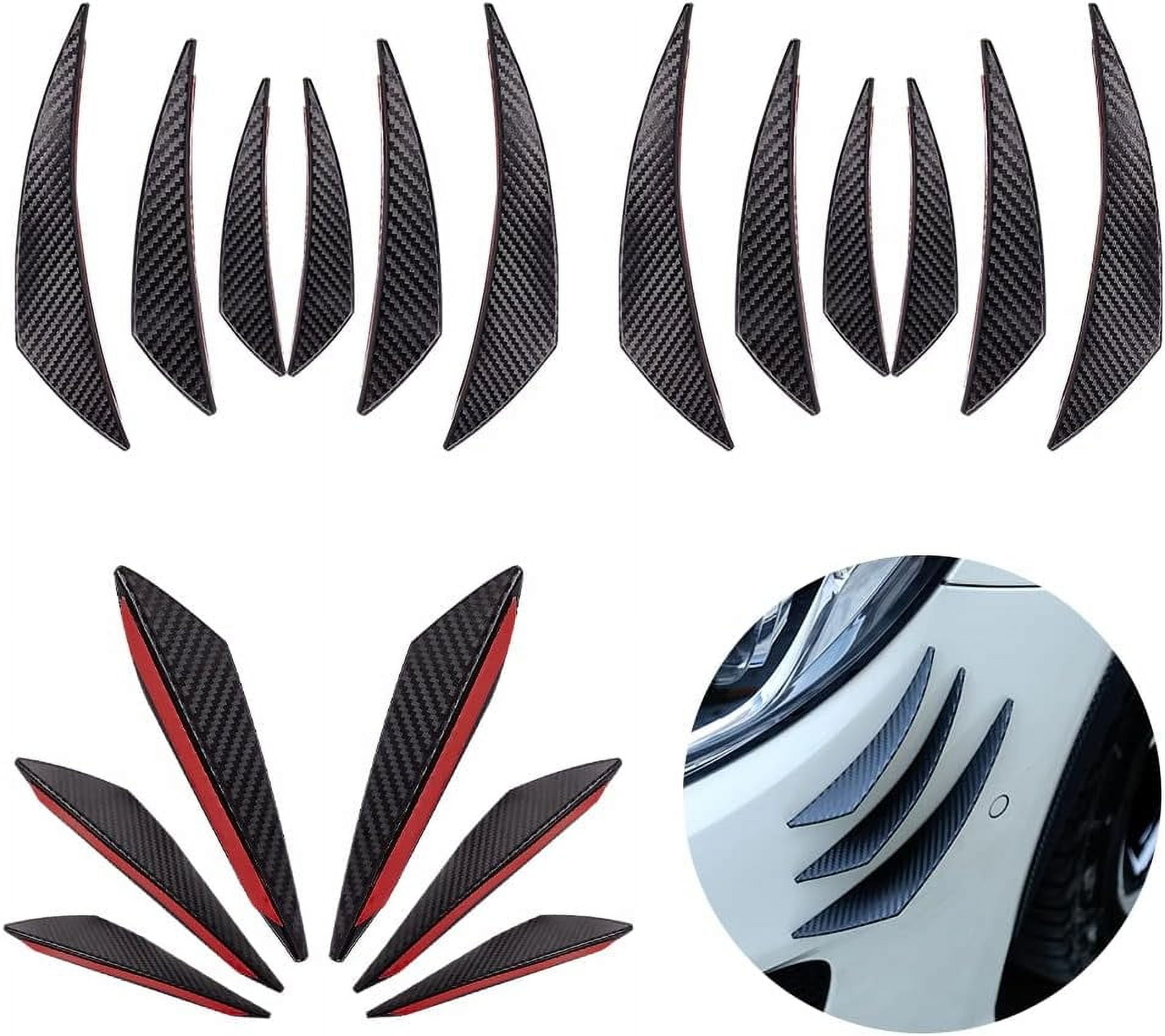 18PCS Universal Car Front Splitter Carbon Fiber Outer Spoiler Front ...