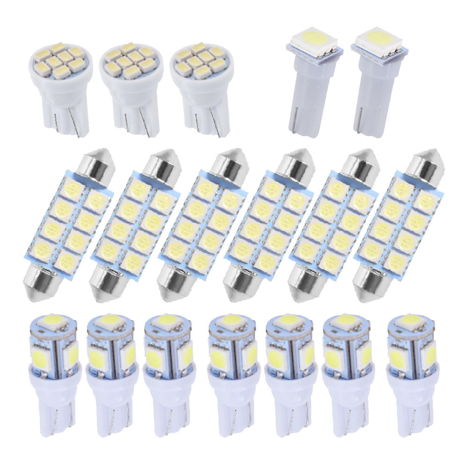 18PCS White Interior License STF9 Light Package Kit for Interior, Dome ...