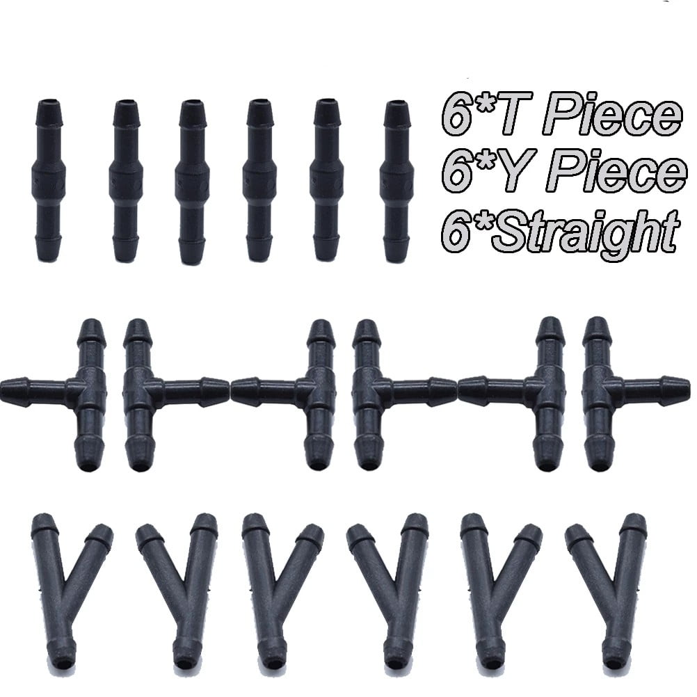 18PCS Windscreen Washer Joiner Pipe Connector T Piece Straight 3 Way Y ...