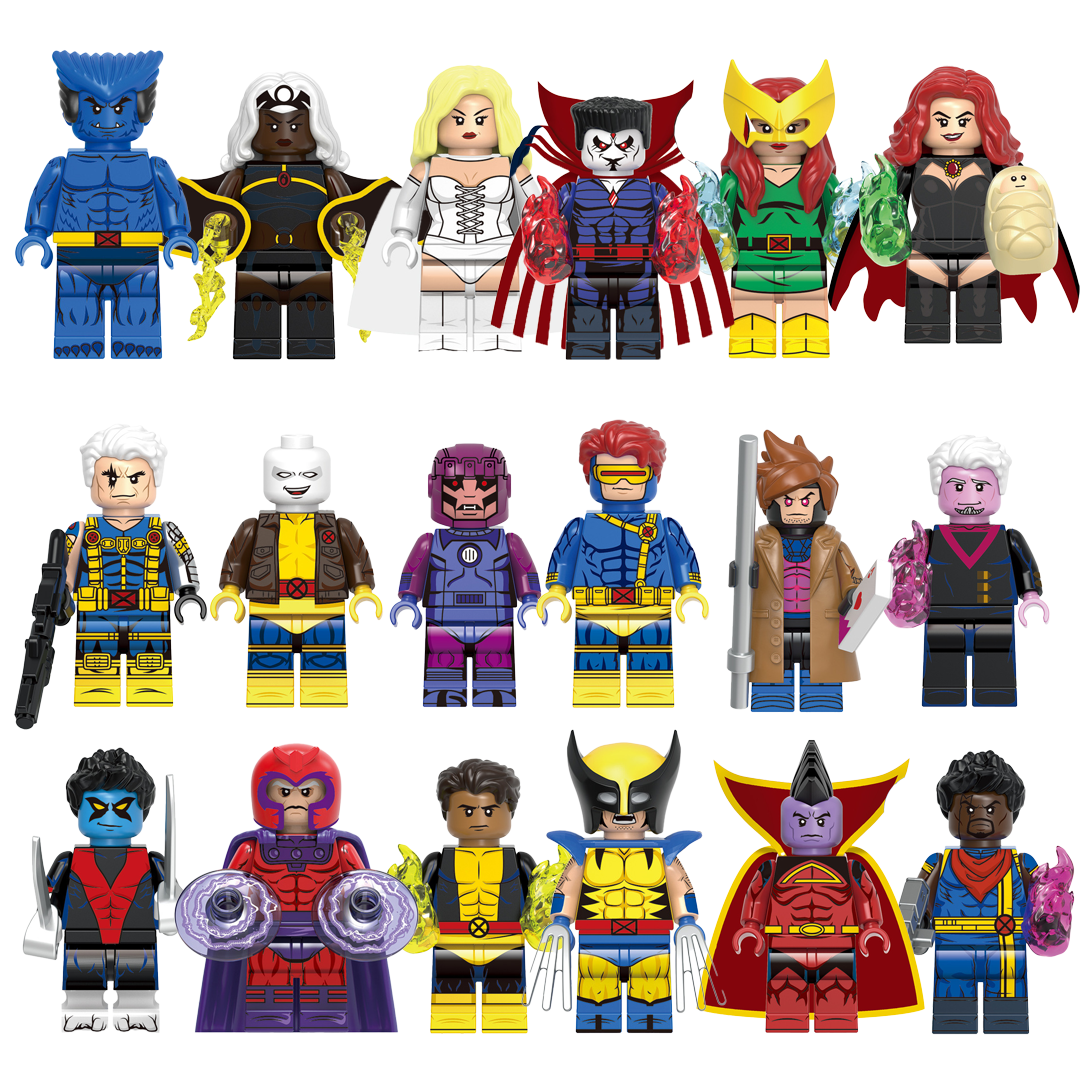 18PCS X-Men Legends Minifigures – Wolverine, Sentinel & Bishop Action Figures, DIY Brick Toy for ...