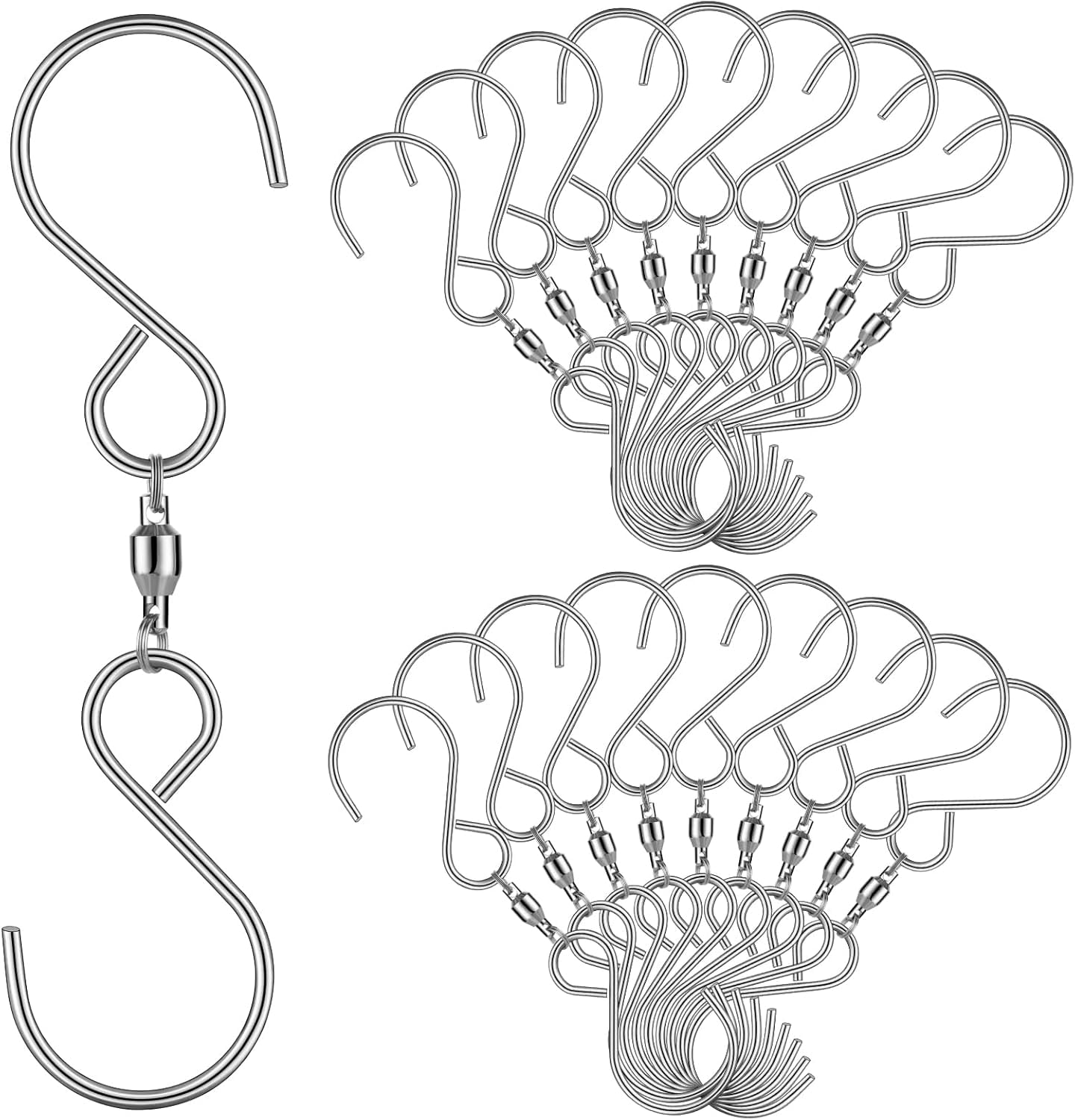 18Pack Dual Swivel Hooks Clips for Hanging Wind Spinners 360 Degree ...