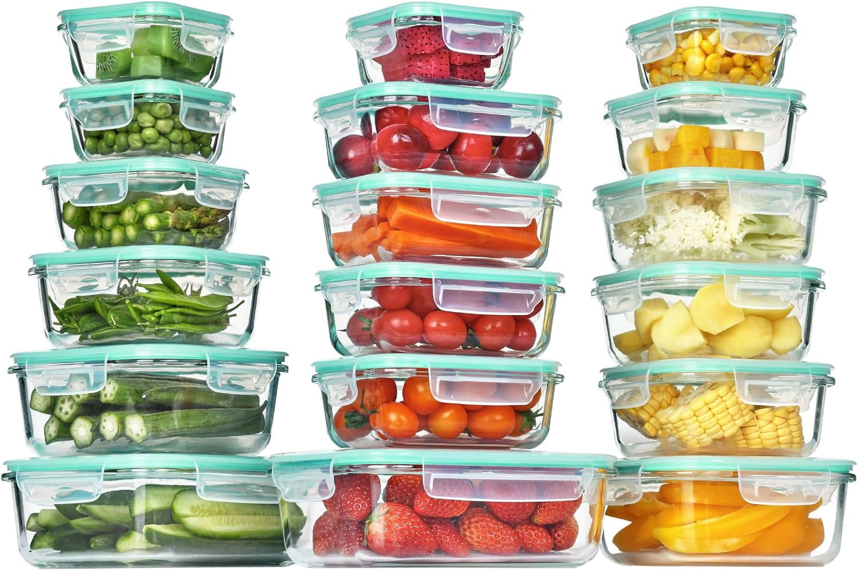 18Pack Glass Food Storage Containers with Lids, Meal Prep Containers ...
