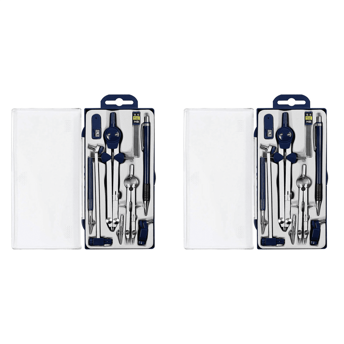 18Pc Geometry Set Metal Compass Geometry Precision Tool for Student ...