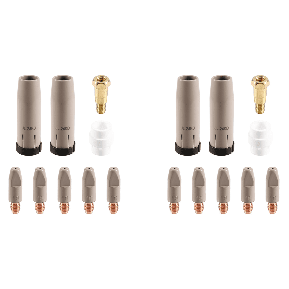 18Pcs 24KD Coating Protection Nozzle 1.0mm MIG Torch Gas Nozzle Tip ...