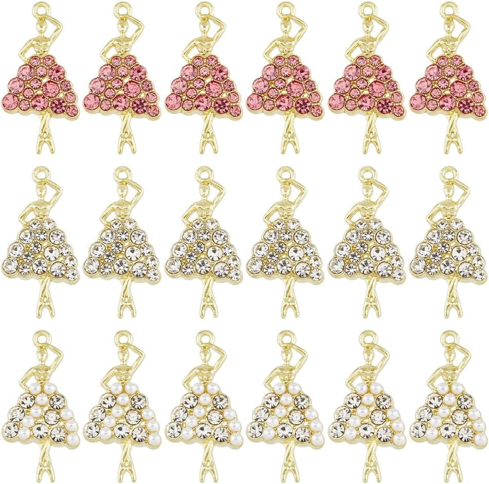 18Pcs 3 Colors Ballet Charms Light Gold Dancer Charms Alloy Ballerina ...