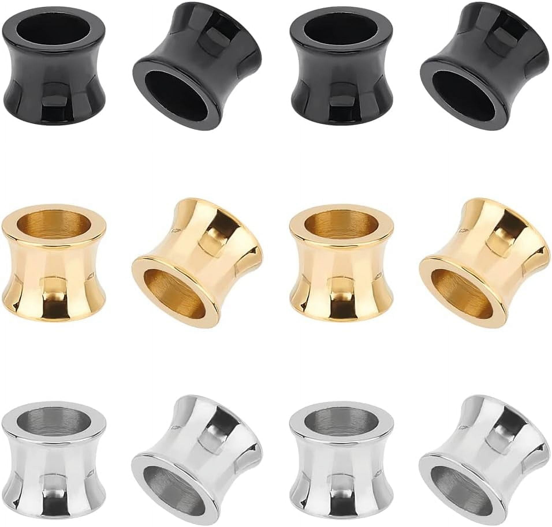 18Pcs 3 Colors Paracord Bead Metal Lanyard Beads Large Hole Beads 7mm ...