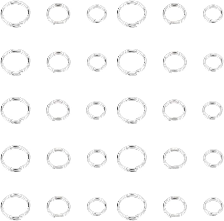 18Pcs 3 Sizes 925 Sterling Silver Split Jump Rings Double Loops Jump ...