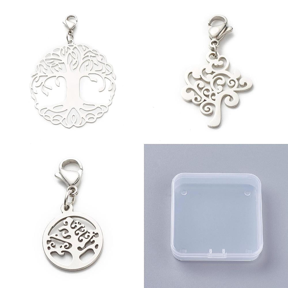 18Pcs 3 Style Tree of Life 304 Stainless Steel Filigree Pendant ...