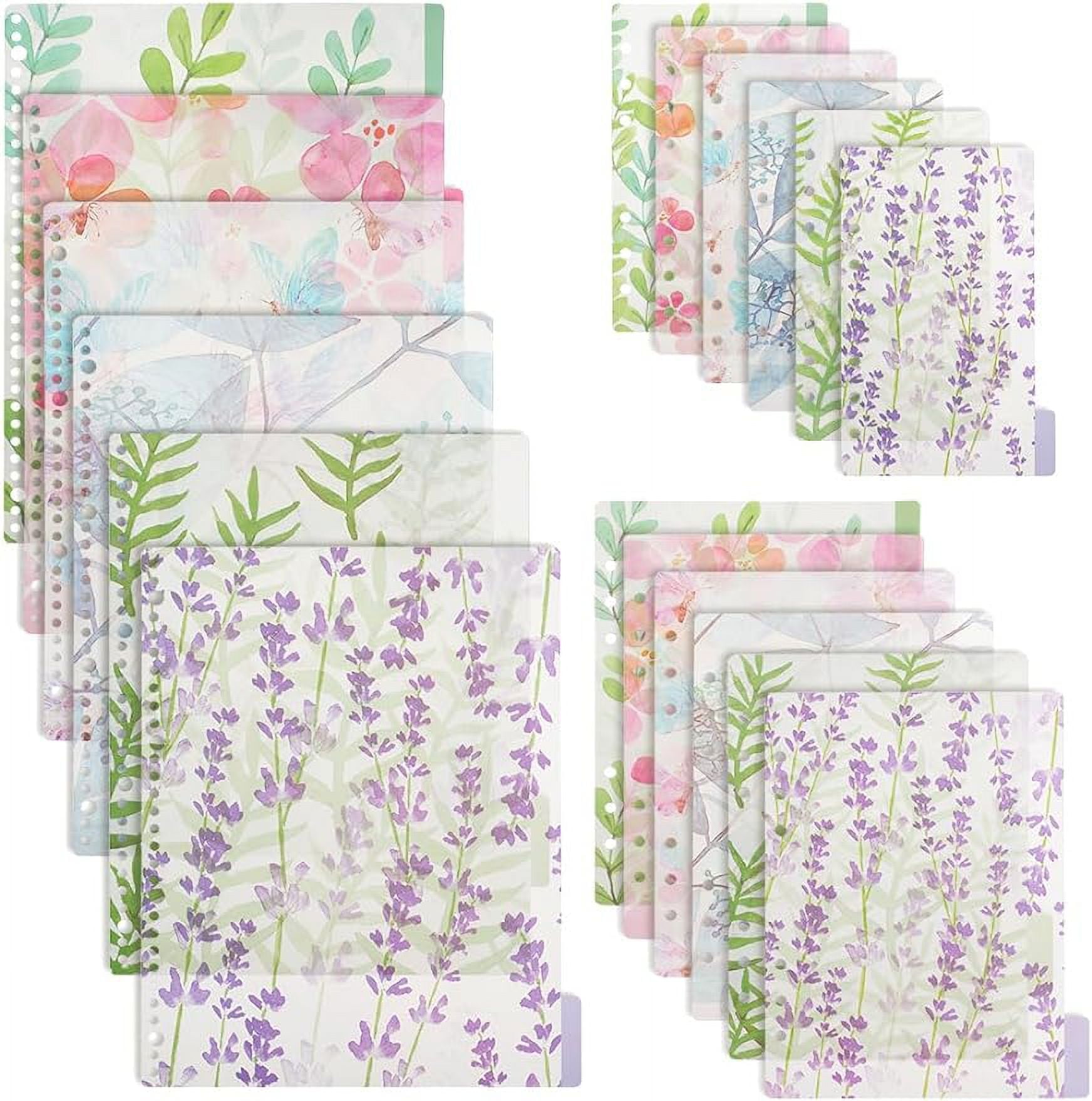18Pcs 3 Styles Plants Theme Binder Dividers A4/A5/A6 PP Plastic Binder ...