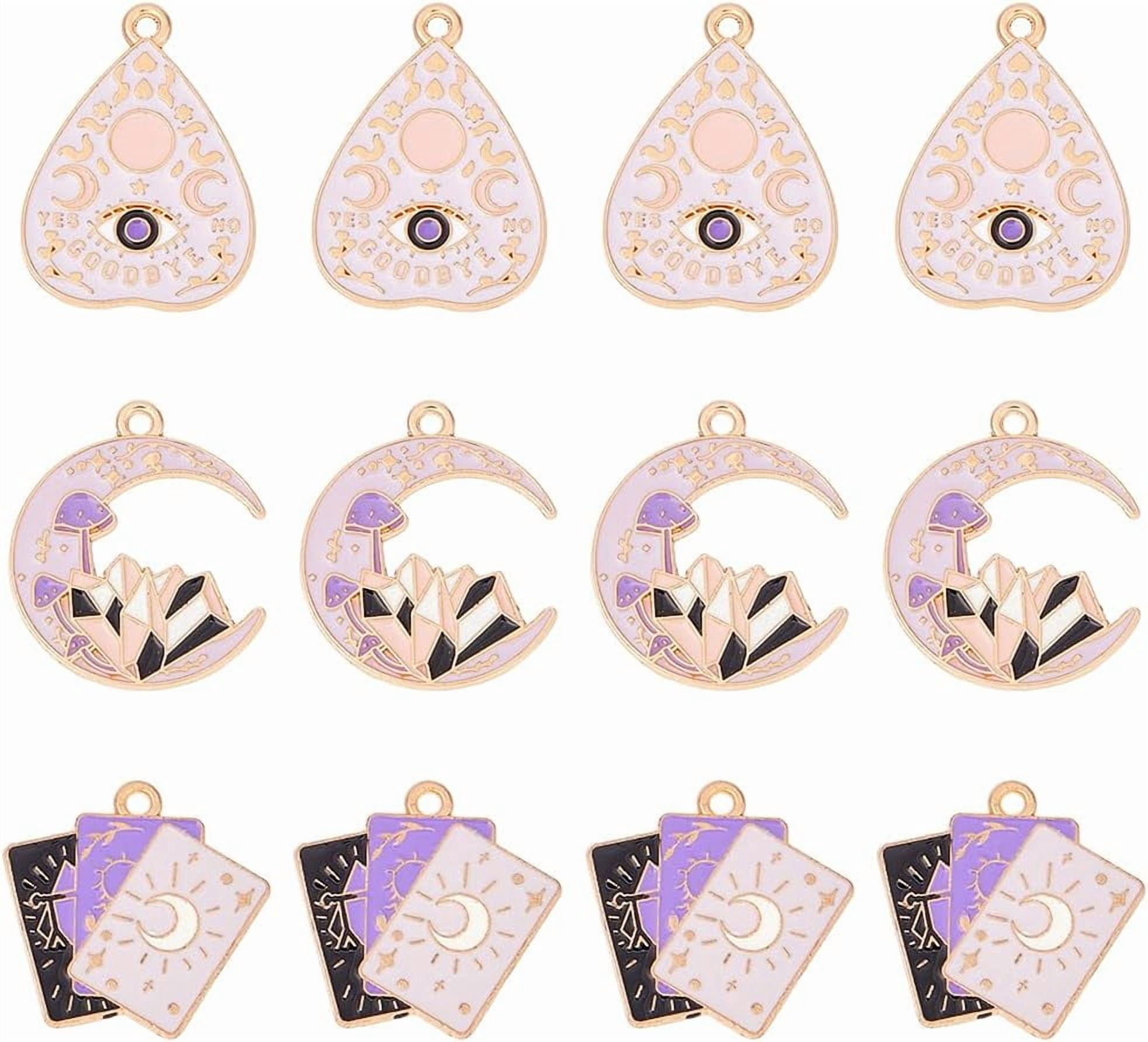 18Pcs 3 Styles Tarot Charms Bulk Alloy Eanaml Tarot Card Charm Magic ...