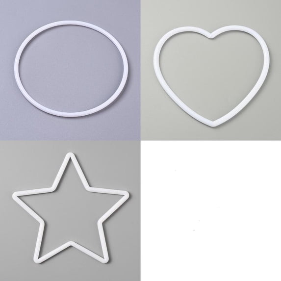 18Pcs 3 Styles with PP Plastic Linking Rings Craft Loop Set Ring Star ...